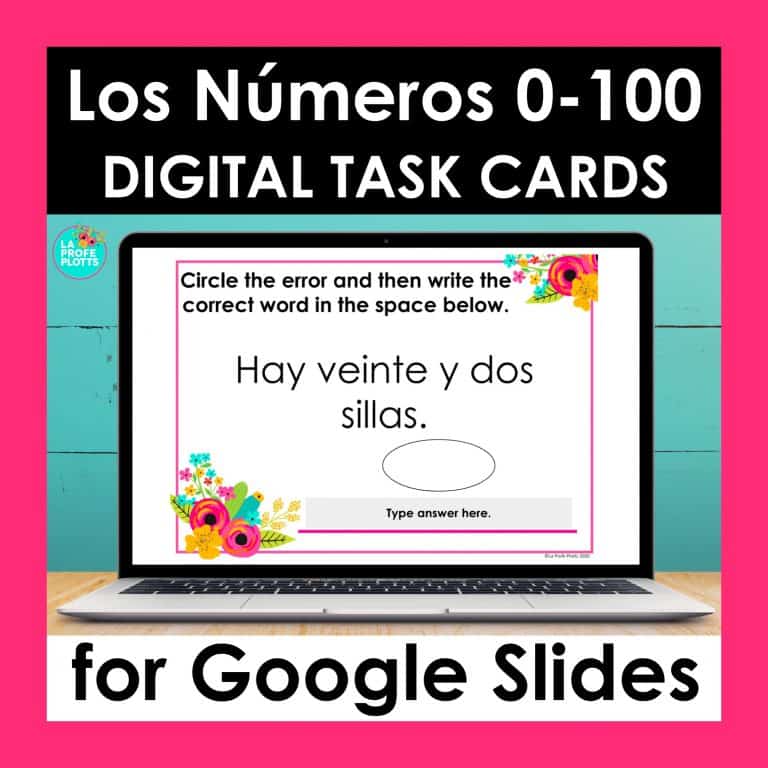 Spanish Numbers 0-100 Digital Task Cards for Google Slides - La Profe ...