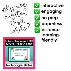 Spanish Subject Pronouns and SER Digital Task Cards for Google Slides ...