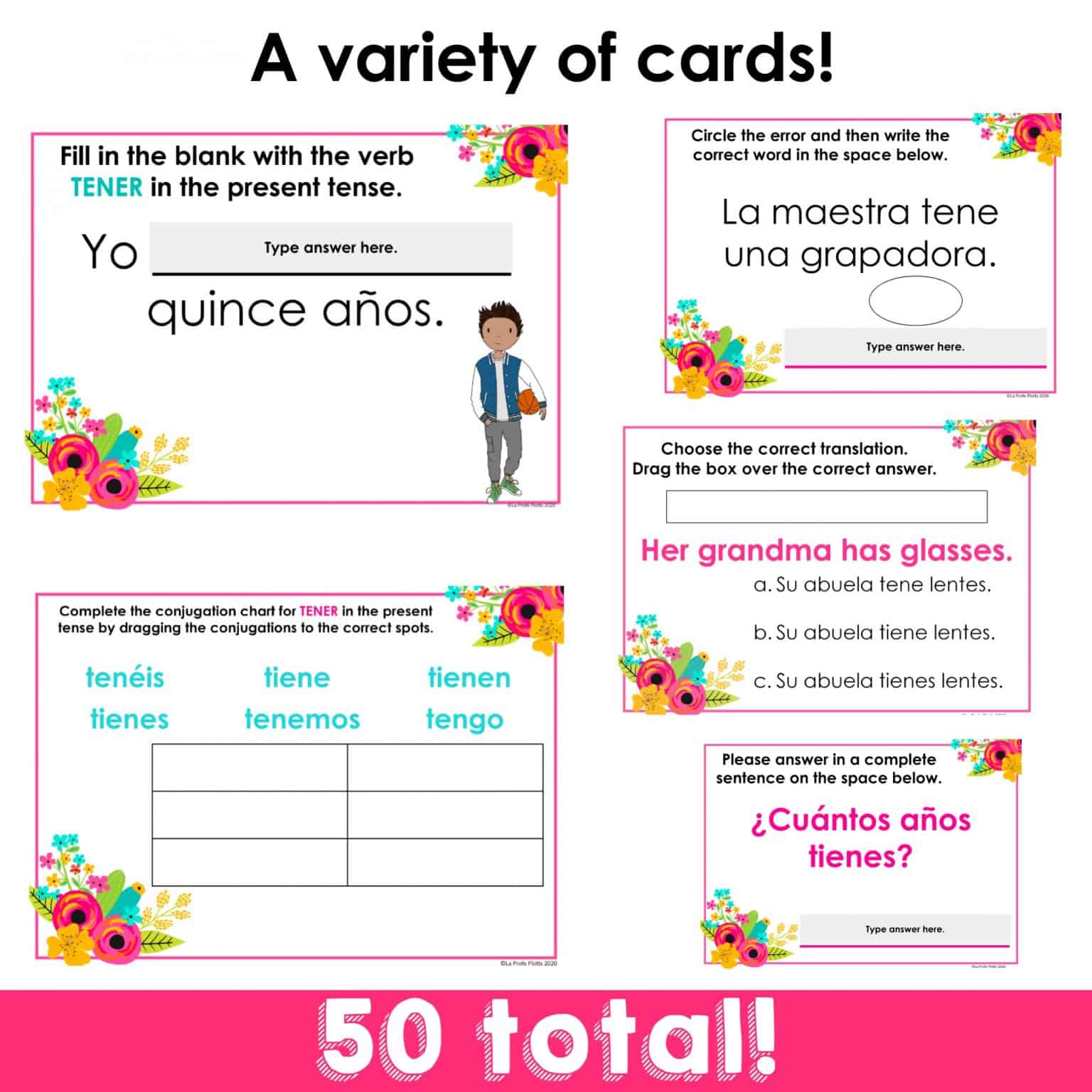 TENER Digital Task Cards for Google Slides - La Profe Plotts