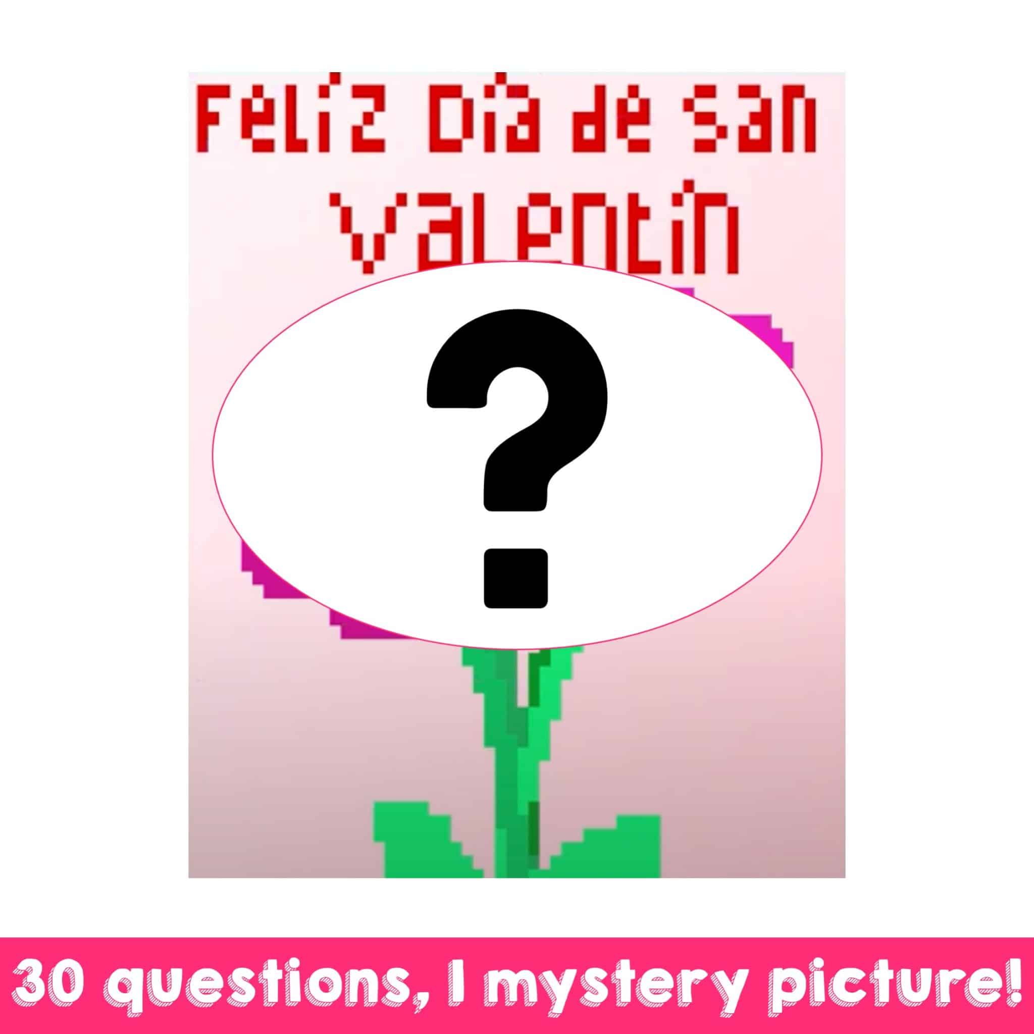 Día de San Valentín Regular Present Tense Verbs Digital Mystery Picture ...