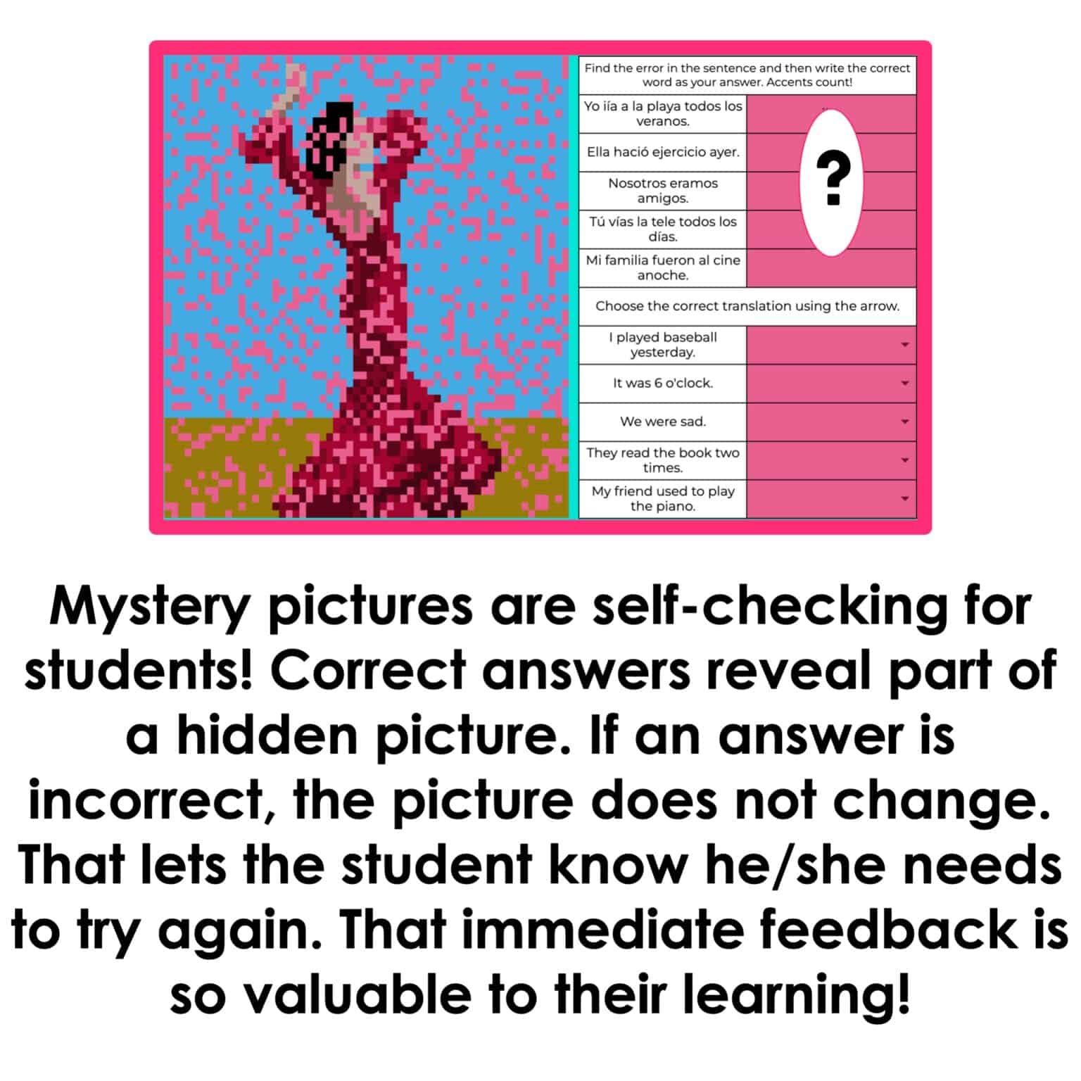 Preterite vs Imperfect Digital Mystery Picture - La Profe Plotts
