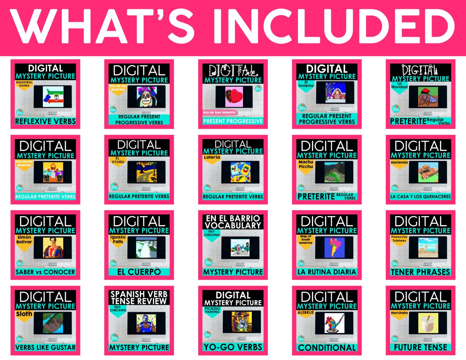 Spanish Pixel Art Mega Bundle | Digital Mystery Pictures - La Profe Plotts