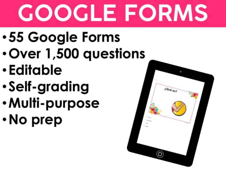 Spanish Google Forms Assessments MEGA BUNDLE - La Profe Plotts