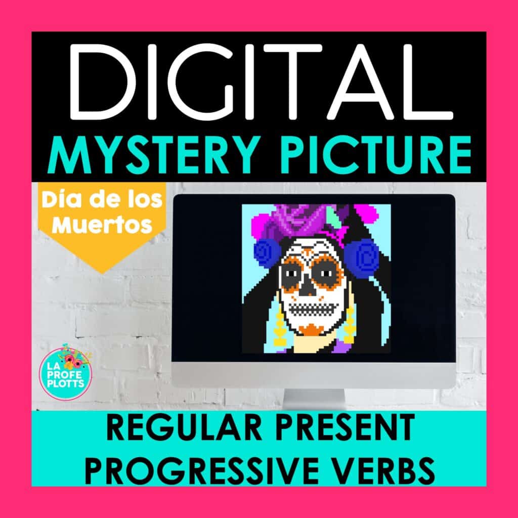 Regular Present Progressive Verbs Digital Mystery Picture - Día de ...