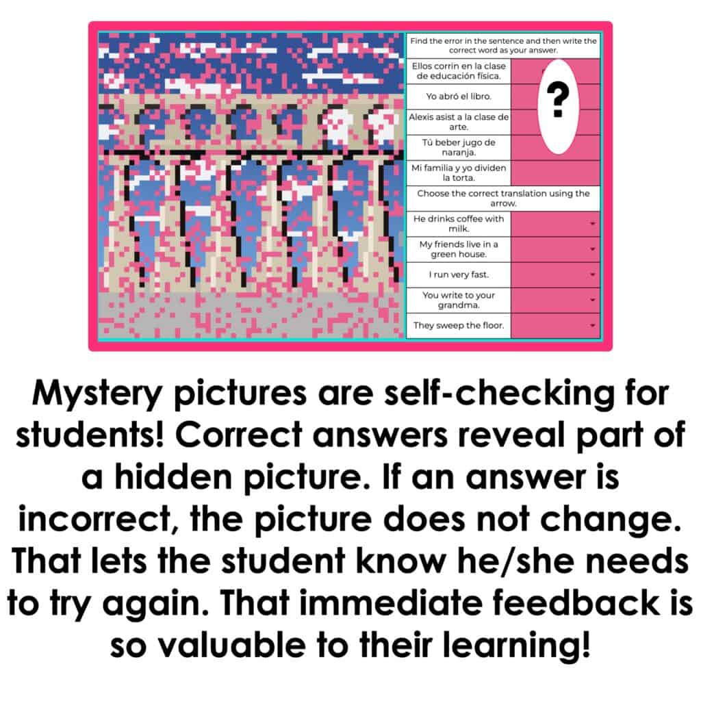 Present ER IR Verbs Digital Mystery Picture - La Profe Plotts