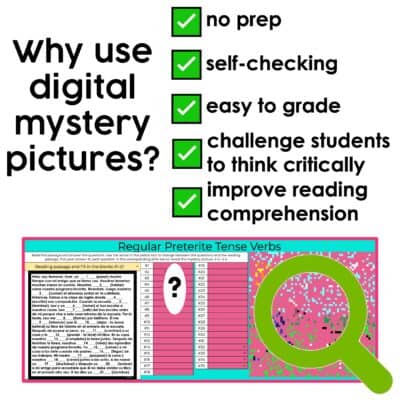 Regular Preterite Tense Verbs Reading Comprehension Mystery Picture ...