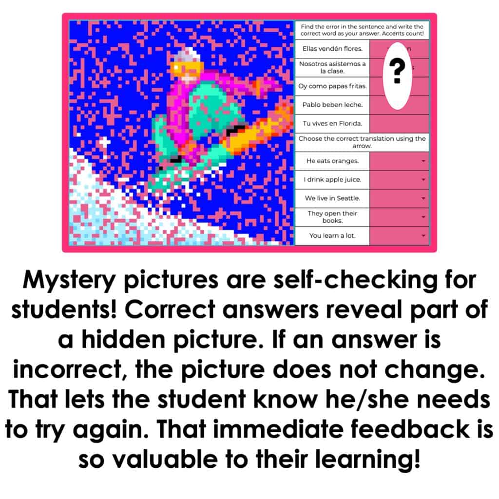 Present ER IR Verbs Digital Mystery Picture | Winter - La Profe Plotts