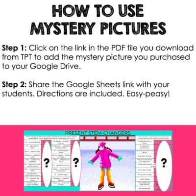 Present Stem-Changing Verbs Digital Mystery Picture | Winter - La Profe ...
