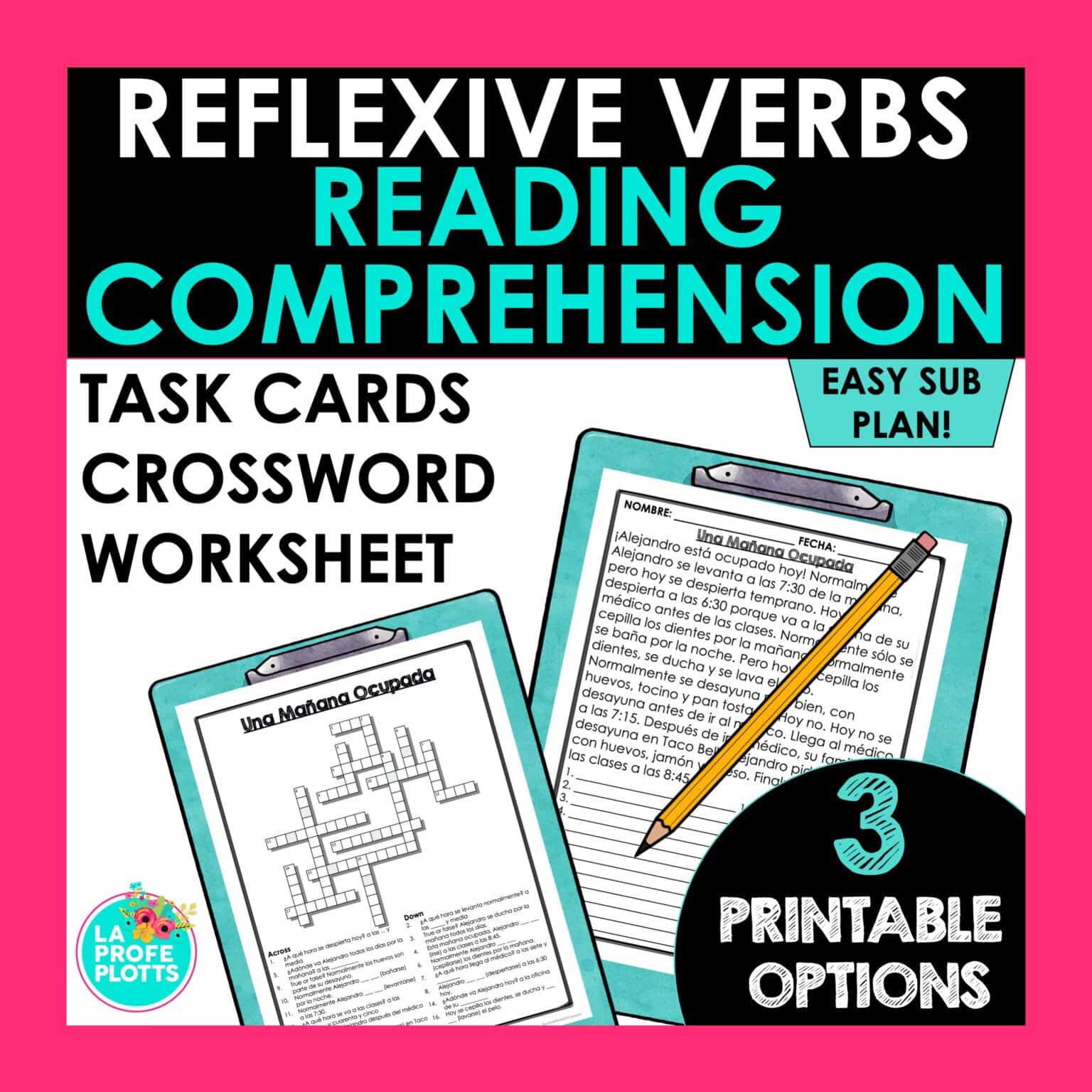 Spanish Sub Plans | Reflexive Verbs Reading Comprehension Activities ...