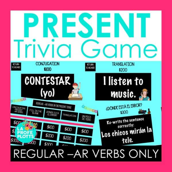 Present -AR Verbs Activities for Spanish Class - La Profe Plotts