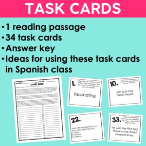Spanish Sub Plans - Lionel Messi Reading Activities - La Profe Plotts