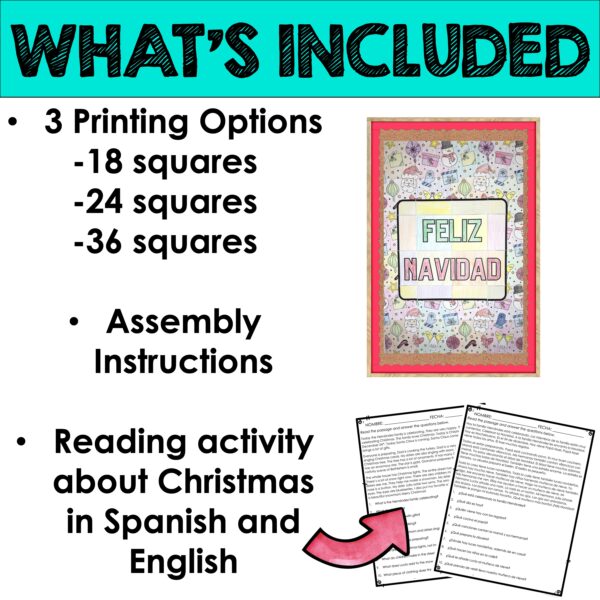 Spanish Christmas Activity Feliz Navidad Collaborative Poster #2 - La ...