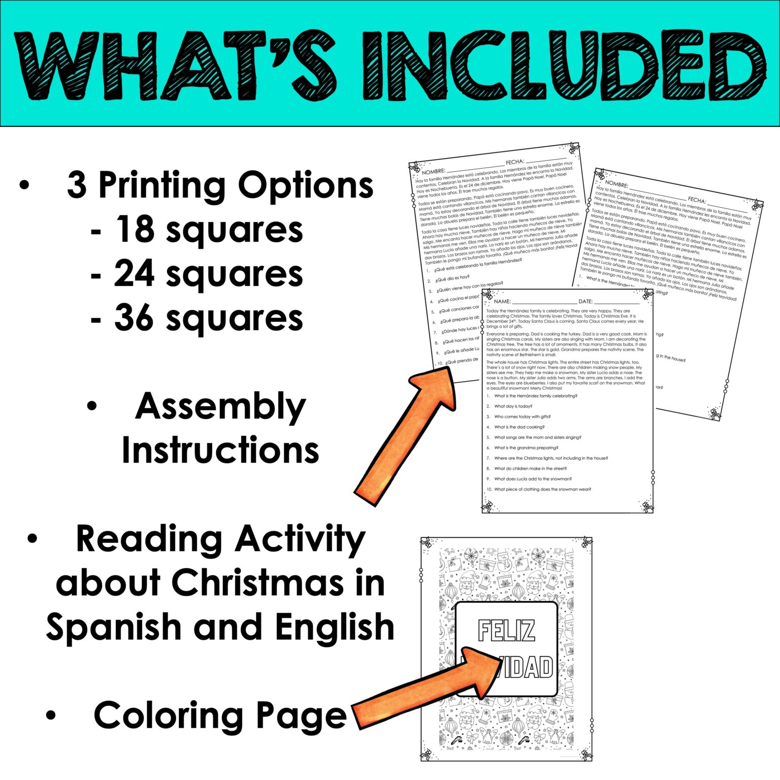 Spanish Christmas Activity Feliz Navidad Collaborative Poster #2 - La ...