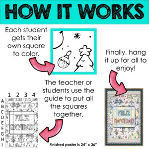 Spanish Christmas Activity Feliz Navidad Collaborative Poster - La ...
