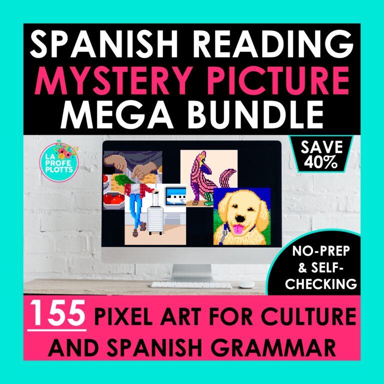 Spanish Reading Comprehension Pixel Art Mega Bundle Spanish Pixel Art ...