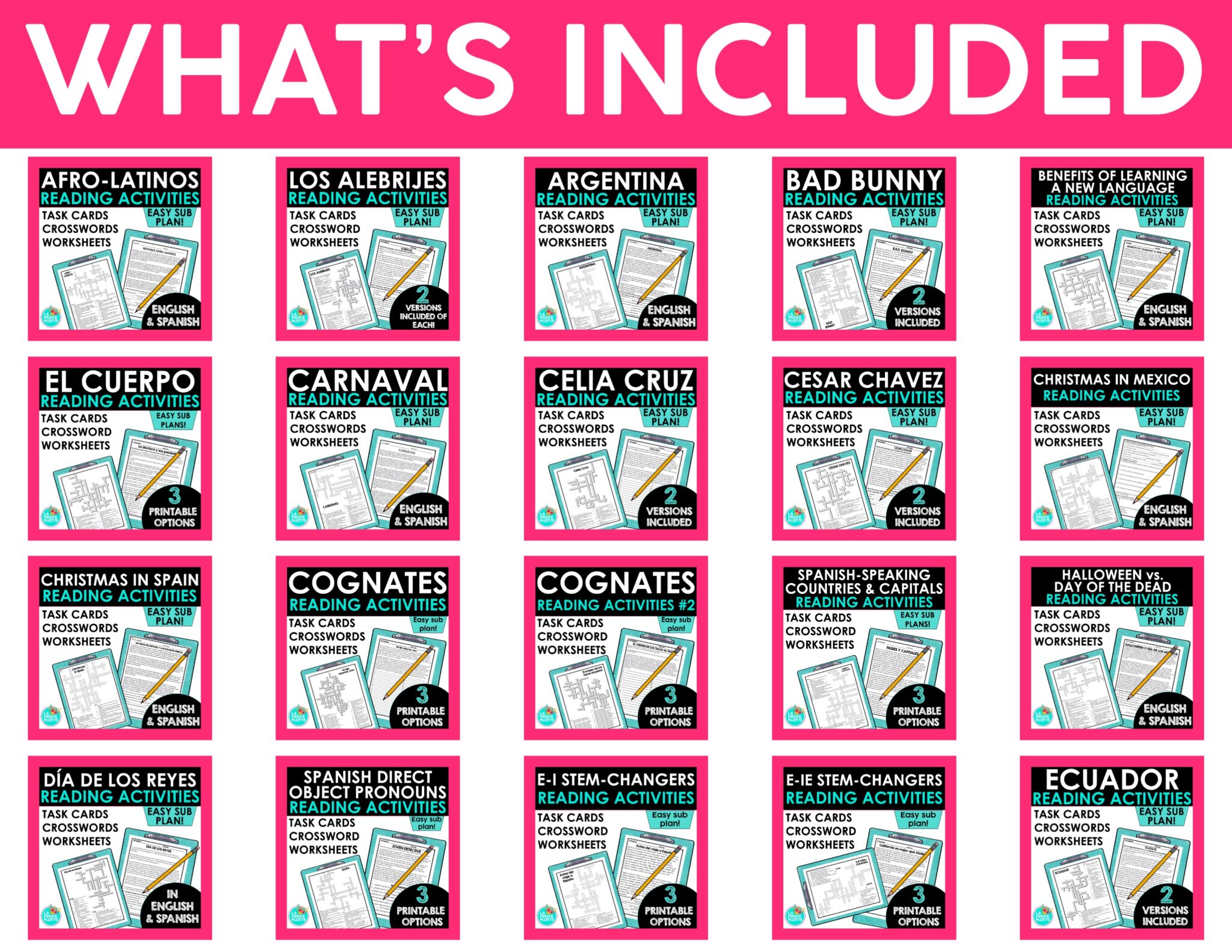 Spanish Sub Plans Mega Bundle | Printable Reading Activities - La Profe ...