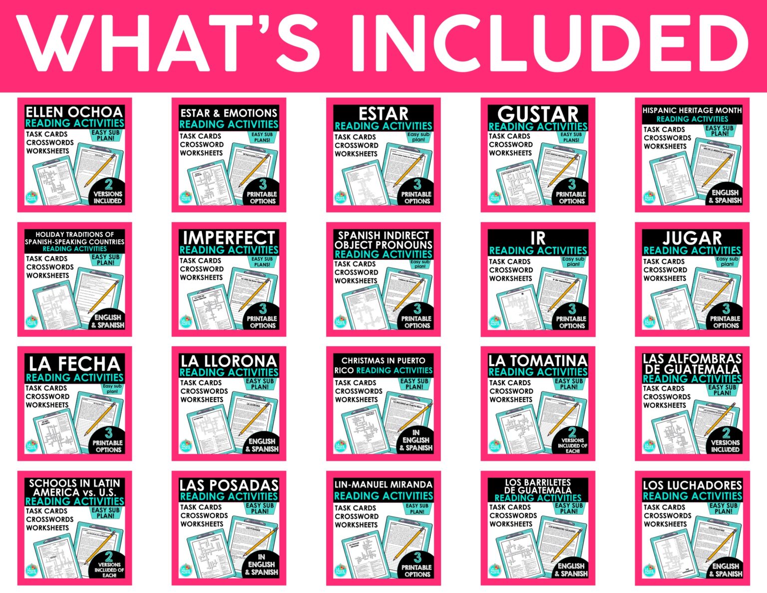 Spanish Sub Plans Mega Bundle | Printable Reading Activities - La Profe ...
