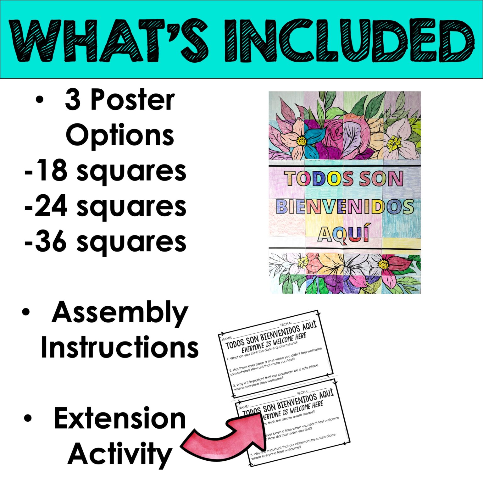 Todos Son Bienvenidos Aquí Collaborative Poster - La Profe Plotts