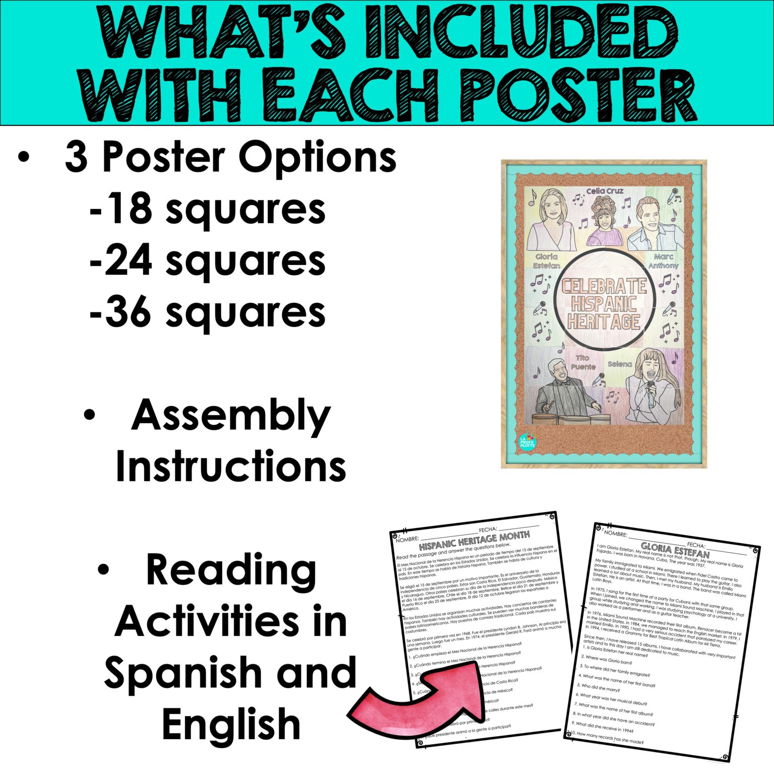 Hispanic Heritage Month Spanish Collaborative Poster Bundle - La Profe ...