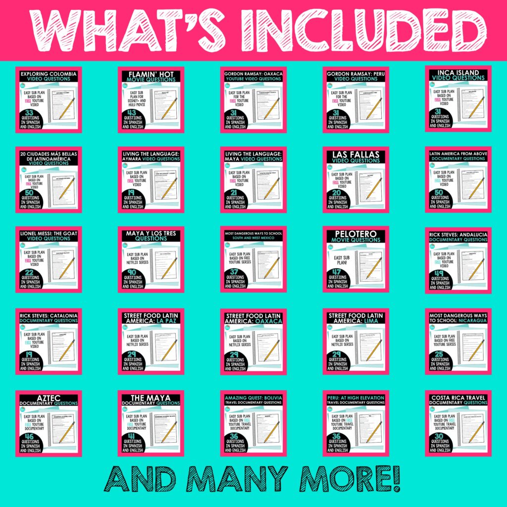 Spanish Class Movie Question Mega Bundle | Spanish Movie Guides - La ...