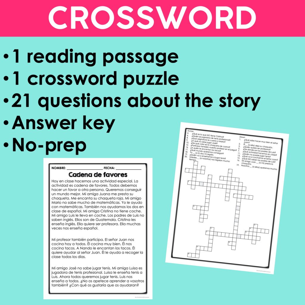Spanish Sub Plans | Indirect Object Pronoun Reading Activities - La ...