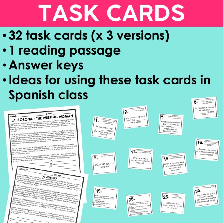 La Llorona Reading Activities - Spanish Sub Plans - La Profe Plotts