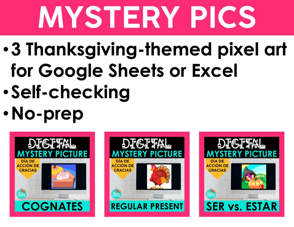 Spanish Thanksgiving Activities Bundle - La Profe Plotts