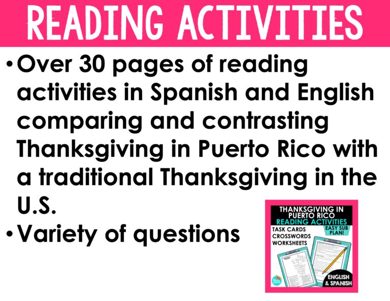 Spanish Thanksgiving Activities Bundle - La Profe Plotts
