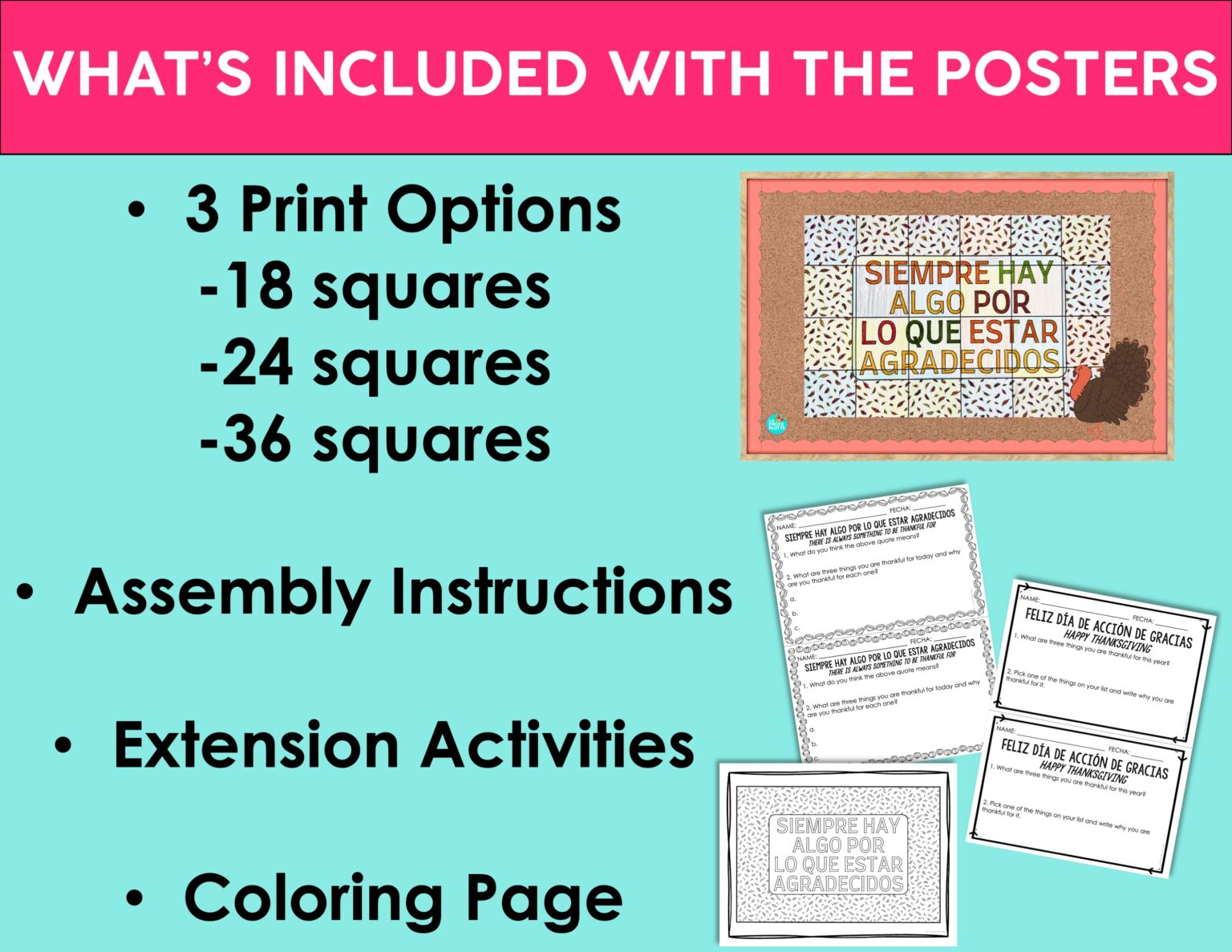 Spanish Thanksgiving Activities Bundle - La Profe Plotts