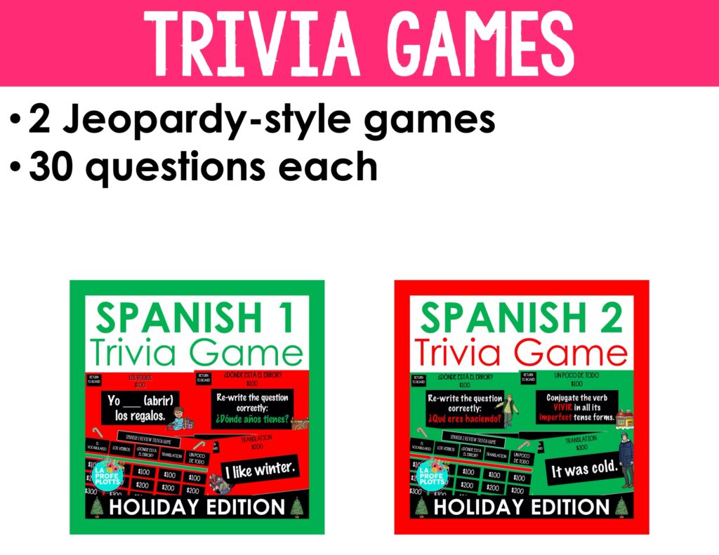 Spanish Christmas Activities Bundle - La Profe Plotts