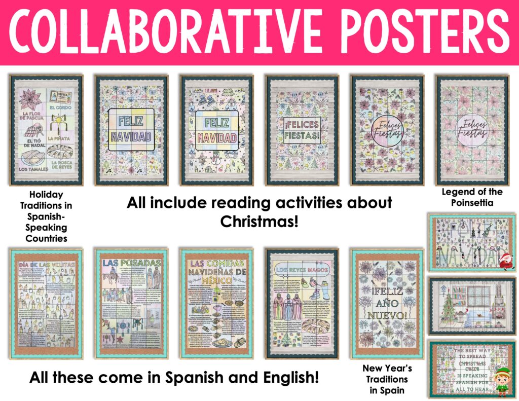 Spanish Christmas Activities Bundle - La Navidad Activities for Spanish ...