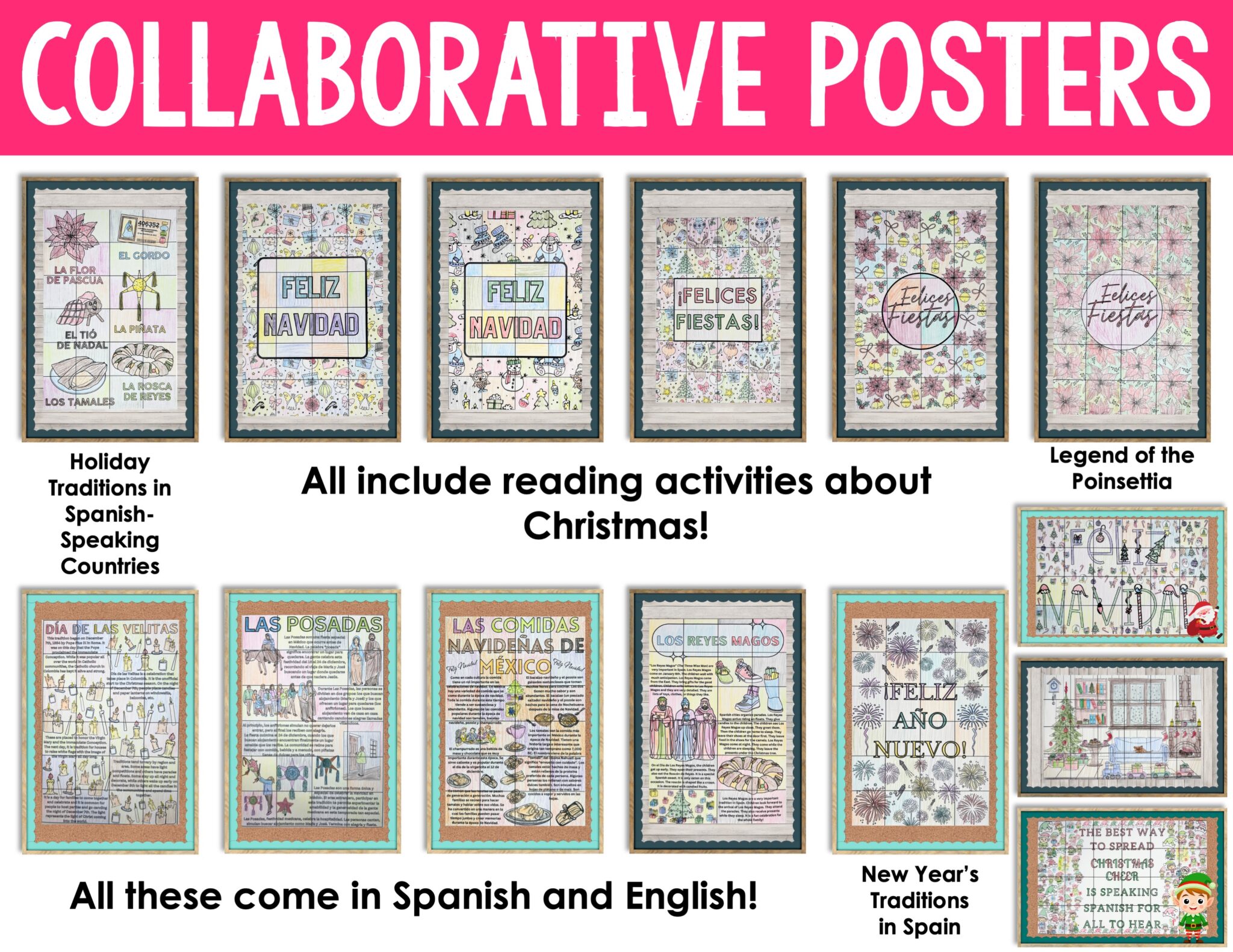 Spanish Christmas Activities Bundle - La Navidad Activities for Spanish ...