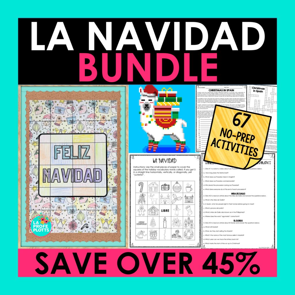 Spanish Christmas Activities Bundle - La Navidad Activities for Spanish ...