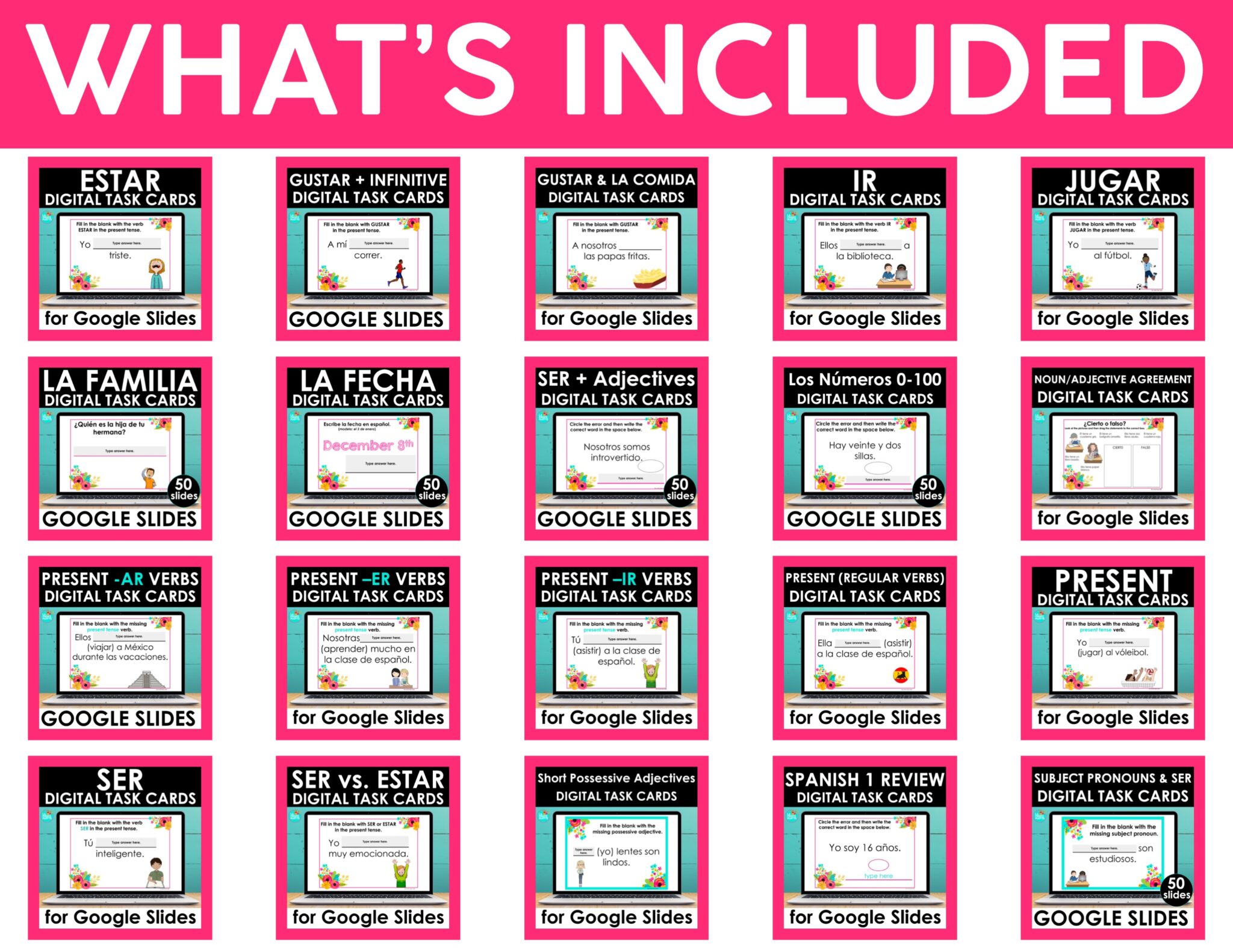 Spanish 1 Google Activities Bundle - La Profe Plotts