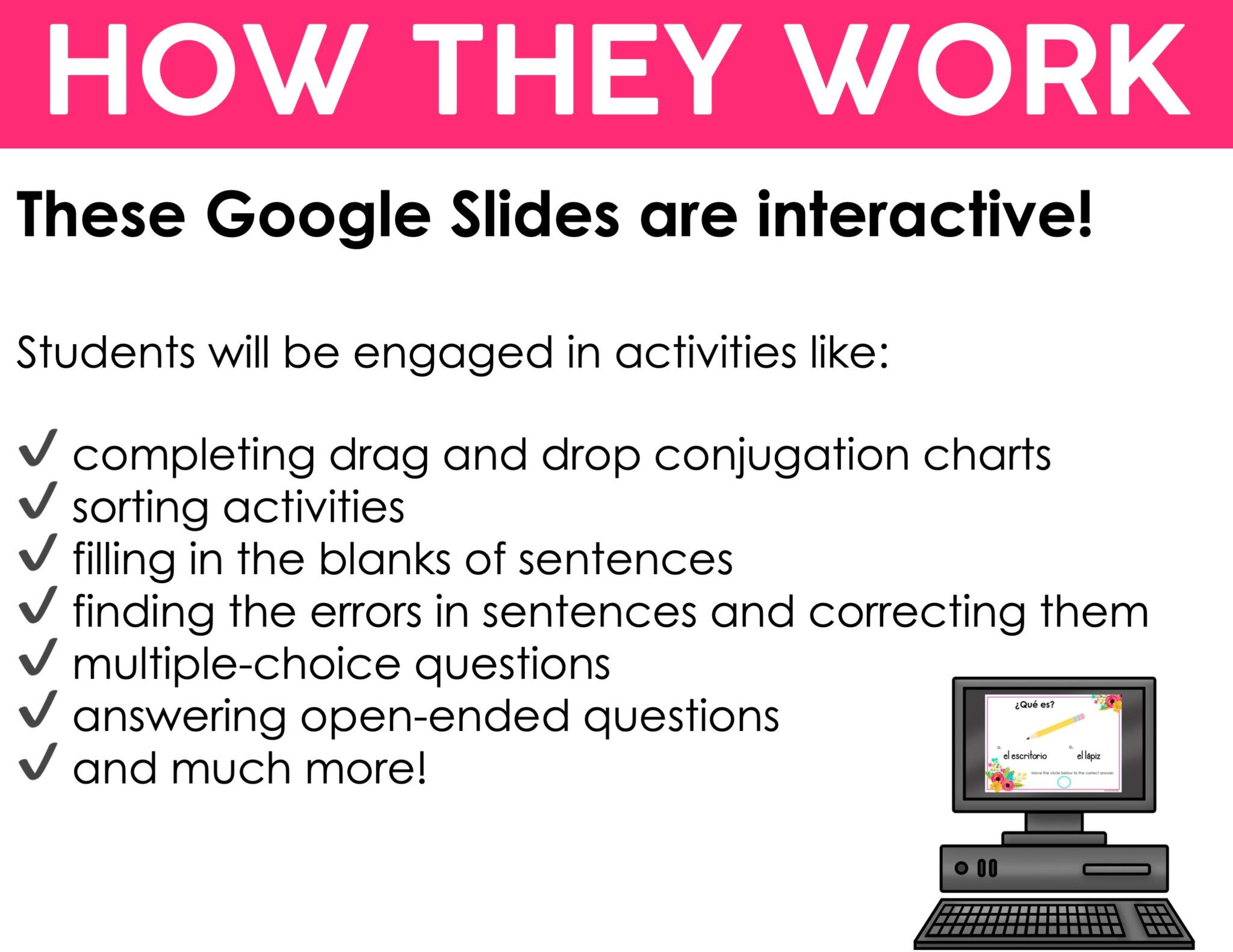 Spanish 1 Google Activities Bundle - La Profe Plotts