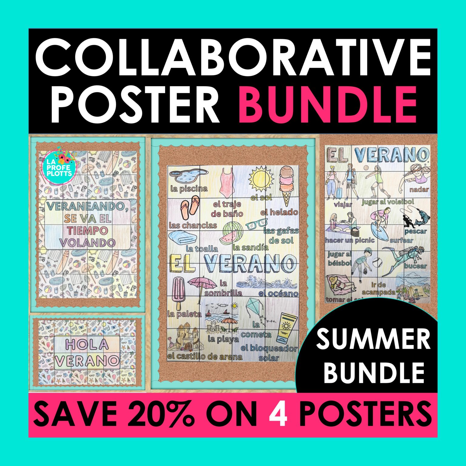 Spanish Summer Collaborative Poster Bundle - La Profe Plotts