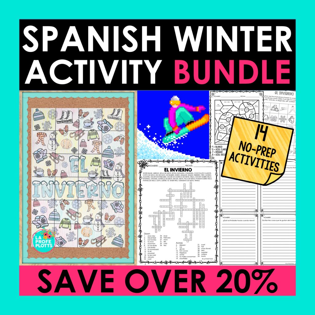 Spanish Winter Activities Bundle - La Profe Plotts